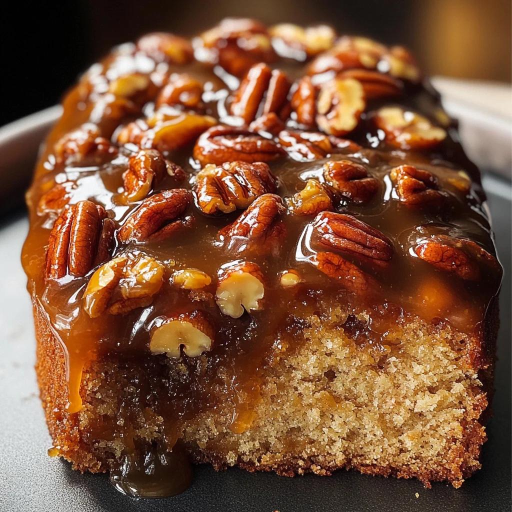 Upside-Down Caramel Pecan Cake